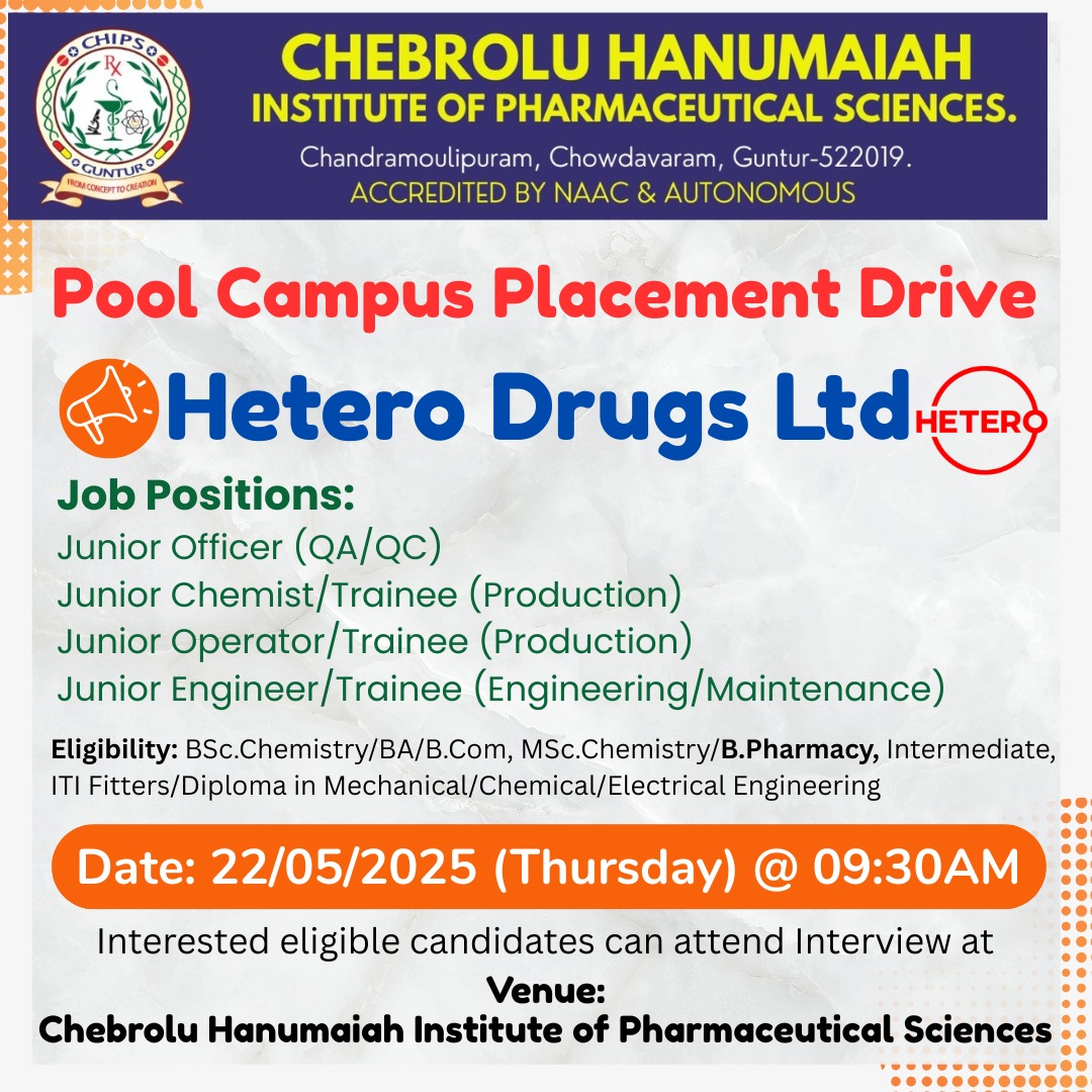 Chebrolu Hanumaiah Institute Of Pharmaceutical Sciences (Autonomous)
